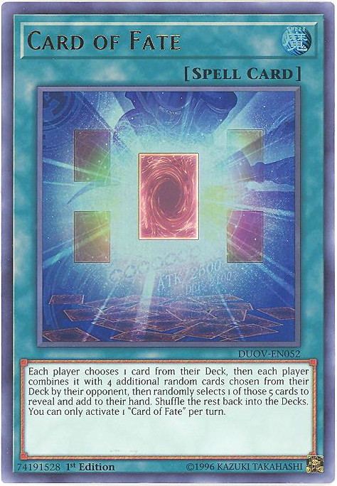 Yu-Gi-Oh Card - DUOV-EN052 - CARD OF FATE (ultra rare holo): BBToyStore ...