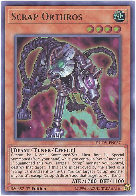 Yu-Gi-Oh Card - DUOV-EN067 - SCRAP ORTHROS (ultra rare holo ...