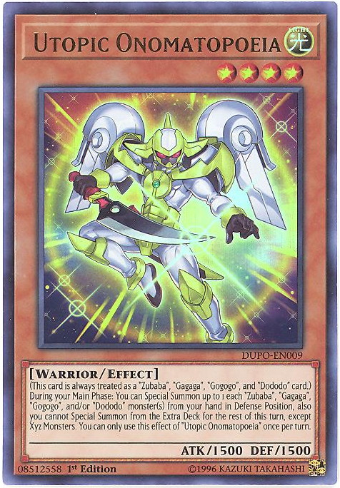 Yu-Gi-Oh Card - DUPO-EN009 - UTOPIC ONOMATOPOEIA (ultra rare holo): BBToyStore.com - Toys, Plush ...