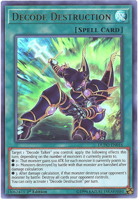 Yu-Gi-Oh Card - DUPO-EN016 - DECODE DESTRUCTION (ultra rare holo): BBToyStore.com - Toys, Plush ...