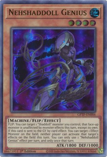Yu-Gi-Oh Card - GFTP-EN006 - NEHSHADDOLL GENIUS (ultra rare holo ...