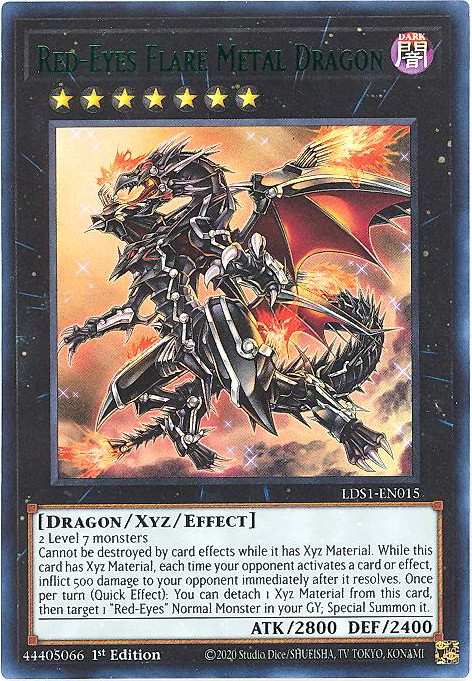 Yu-Gi-Oh Card - LDS1-EN015 - RED-EYES FLARE METAL DRAGON (Green)(ultra ...