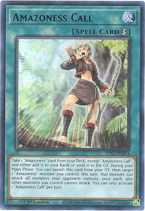 Yu-Gi-Oh Card - LDS1-EN024 - AMAZONESS CALL (Blue)(ultra rare holo ...
