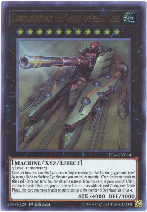 Yu-Gi-Oh Card - LED4-EN034 - SUPERDREADNOUGHT RAIL CANNON JUGGERNAUT LIEBE (ultra rare holo ...