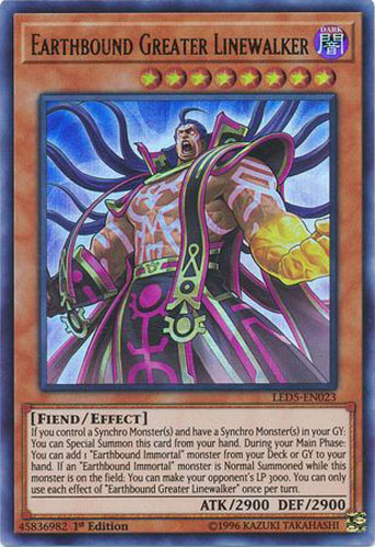 Yu-Gi-Oh Card - LED5-EN023 - EARTHBOUND GREATER LINEWALKER (ultra rare ...