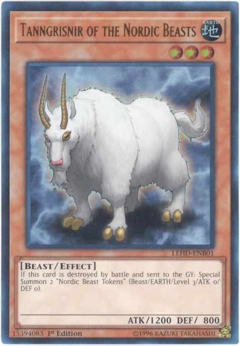 Yu-Gi-Oh Card - LEHD-ENB01 - TANNGRISNIR OF THE NORDIC BEASTS (ultra ...