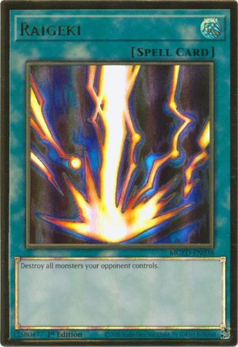 Yu-Gi-Oh Card - MGED-EN038 - RAIGEKI (premium gold rare holo ...