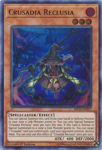 Yu-Gi-Oh Card - MP19-EN077 - CRUSADIA RECLUSIA (ultra rare holo ...