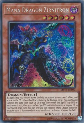 Yu-Gi-Oh Card - MP19-EN090 - MANA DRAGON ZIRNITRON (secret rare holo ...