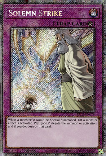 Yu-Gi-Oh Card - RA02-EN079 - SOLEMN WARNING (platinum secret rare holo ...