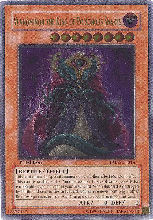 Yu-Gi-Oh Card - TAEV-EN014 - VENNOMINON THE KING OF POISONOUS SNAKES (ultimate rare holo ...