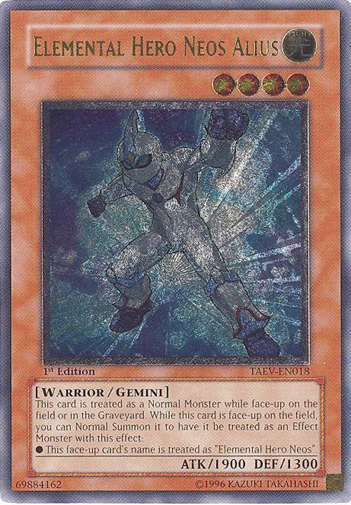 Yu-Gi-Oh Card - TAEV-EN018 - ELEMENTAL HERO NEOS ALIUS (ultimate rare ...
