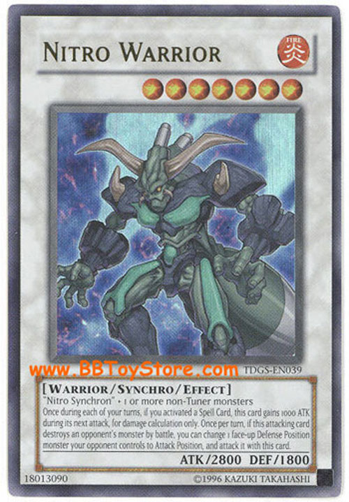 Yu-Gi-Oh Card - TDGS-EN039 - NITRO WARRIOR (ultra rare holo): BBToyStore.com - Toys, Plush ...
