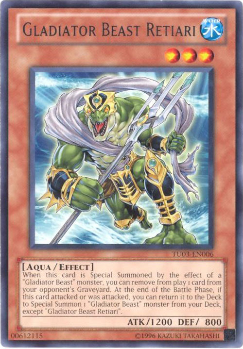 Yu-Gi-Oh Card - TU03-EN006 - GLADIATOR BEAST RETIARI (rare): BBToyStore ...