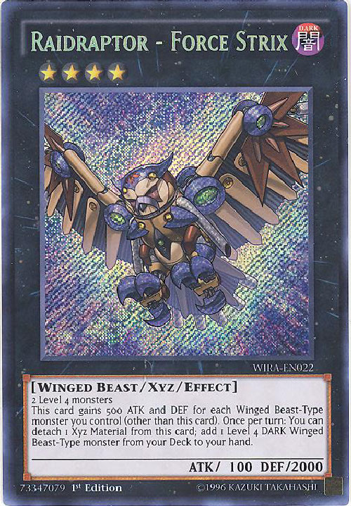 Yu-Gi-Oh Card - WIRA-EN022 - RAIDRAPTOR - FORCE STRIX (secret rare holo): BBToyStore.com - Toys ...