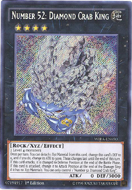 Yu-Gi-Oh Card - WIRA-EN050 - NUMBER 52: DIAMOND CRAB KING (secret rare ...