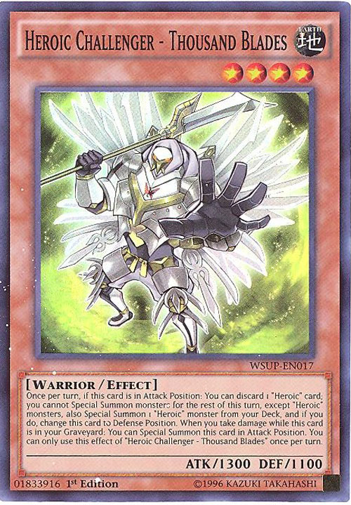 Yu-Gi-Oh Card - WSUP-EN017 - HEROIC CHALLENGER - THOUSAND BLADES (super ...